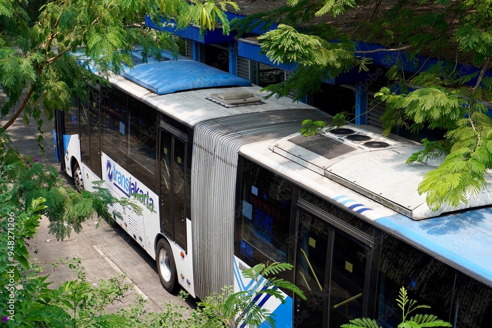 Jakarta, Indonesia - August 28th, 2024 - Transjakarta bus ...