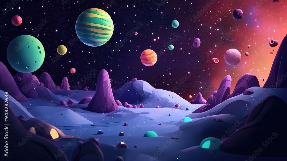 2D illustration featuring a 3D cartoon rendering set against a cartoon ...