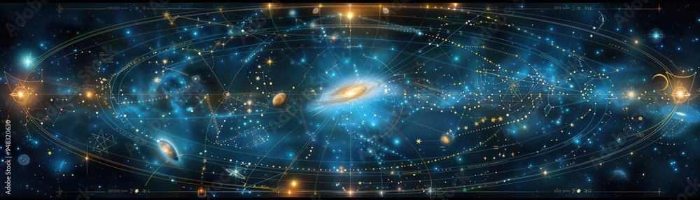 Hand-drawn celestial maps with star constellations, celestial design ...