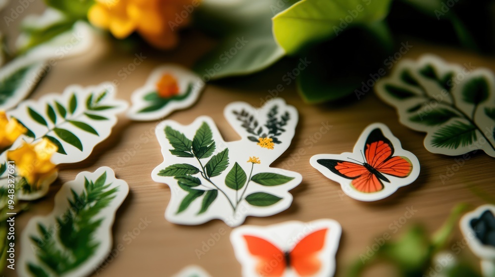 Biodegradable stickers with non-toxic adhesive, featuring eco-friendly ...