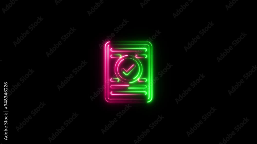 Neon approvement Icon. neon quality Check Icon, Checklist Framework ...