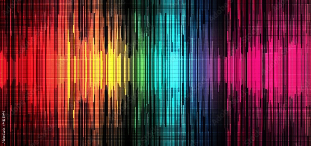 Colorful abstract digital sound wave pattern with bright and vibrant ...