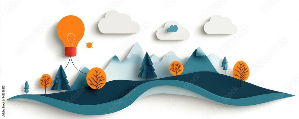 Mindset evolution depicted as a journey through different landscapes ...