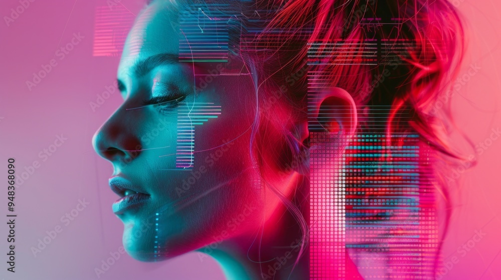 Exploring AI audio deepfakes through digital art showcasing a woman's ...