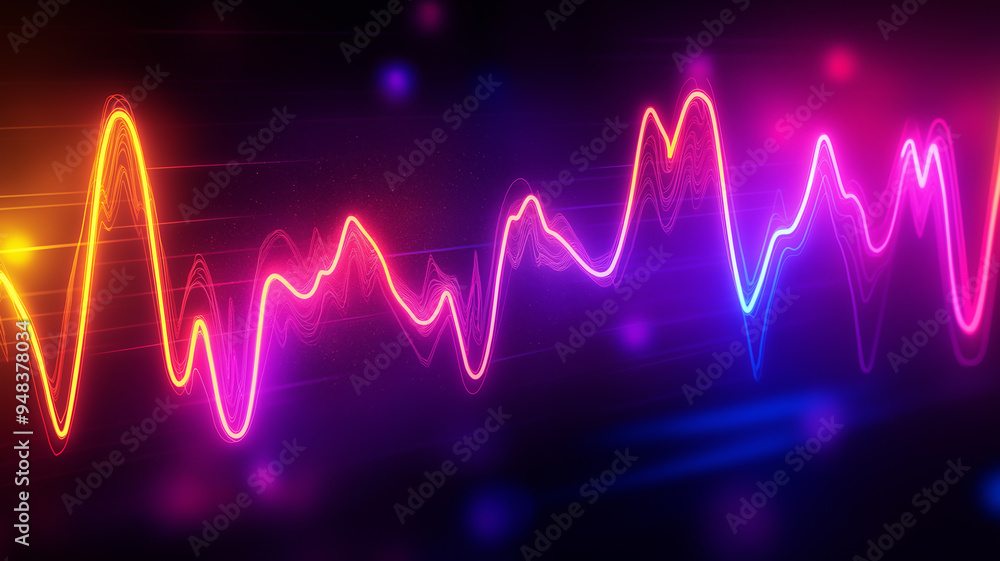 rhythmic pulse of a beat with a graph that resembles a heartbeat ...