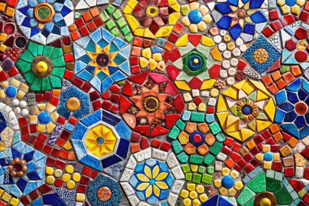 Fractured Cellular Mosaic: Fragmented shapes, interlocking patterns ...