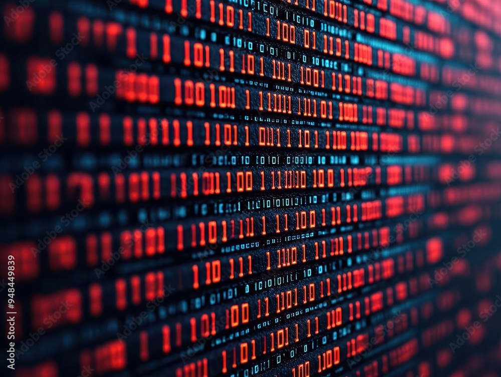 Cybersecurity firewall depicted as a glowing, impenetrable wall of code ...