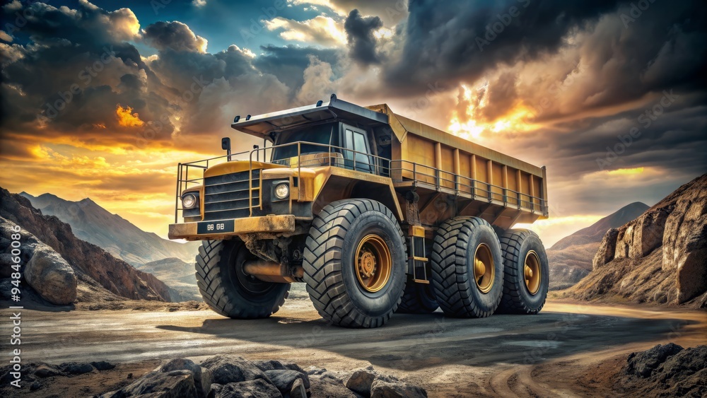 Mammoth off-road hauler with massive tires and ruggedized body ...