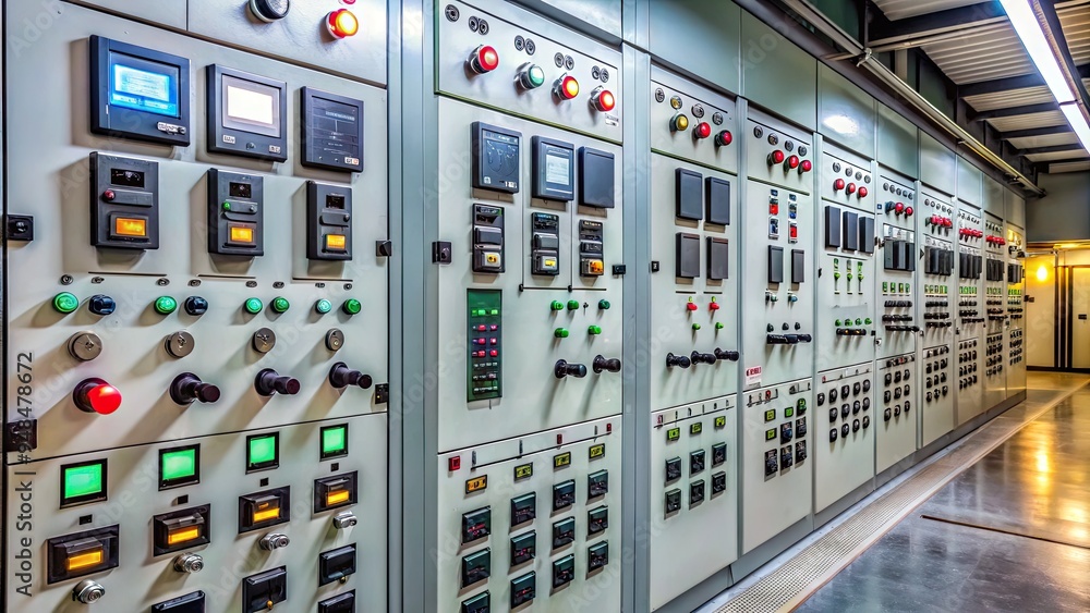 Industrial control panel features a electrical generator and switchgear ...