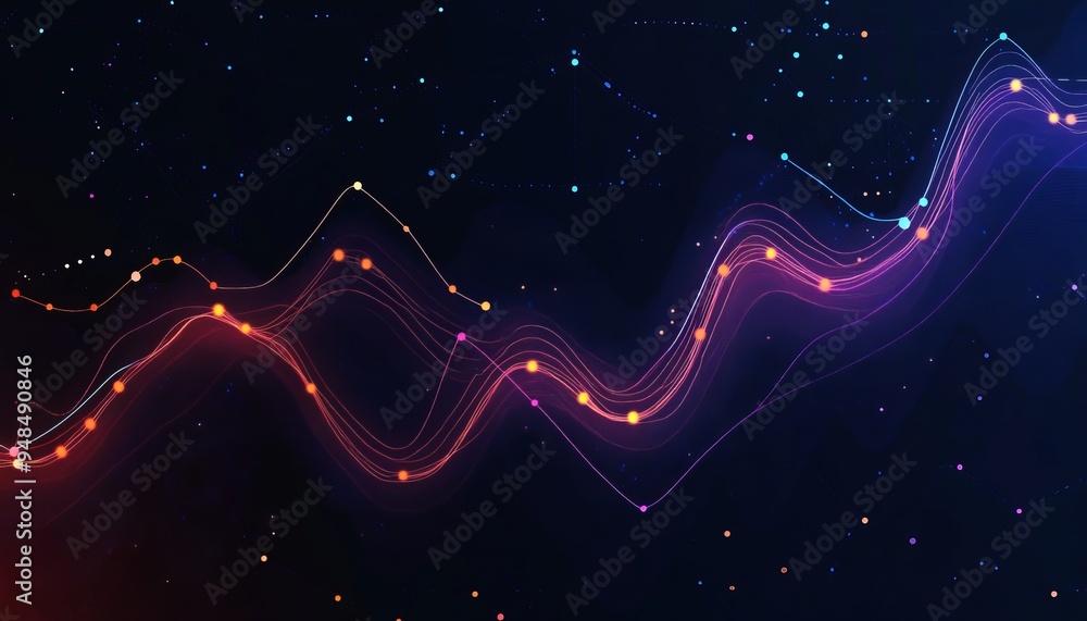 A line chart in data visualization depicts data trends over time by ...