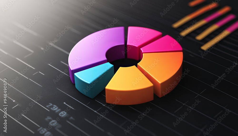 A pie chart used in business data graphs to visually represent ...