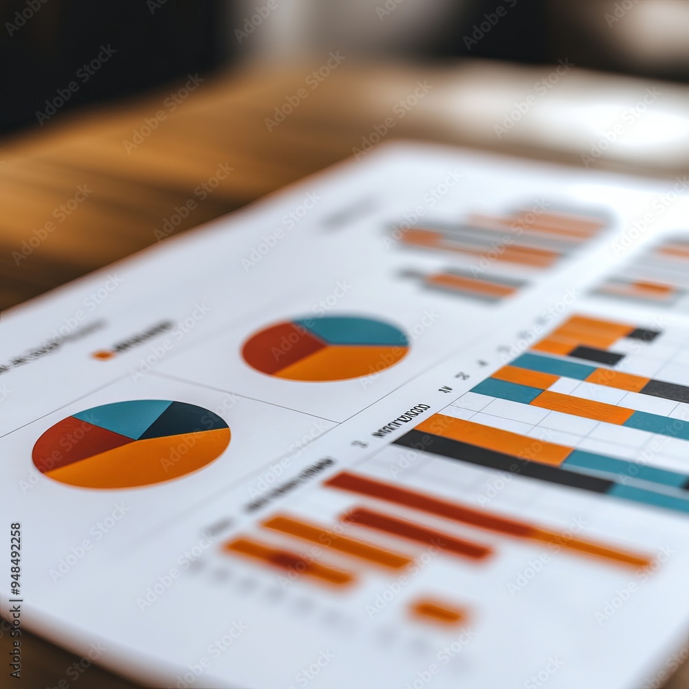 A semi-circle chart, or half-donut chart, is used in business data ...