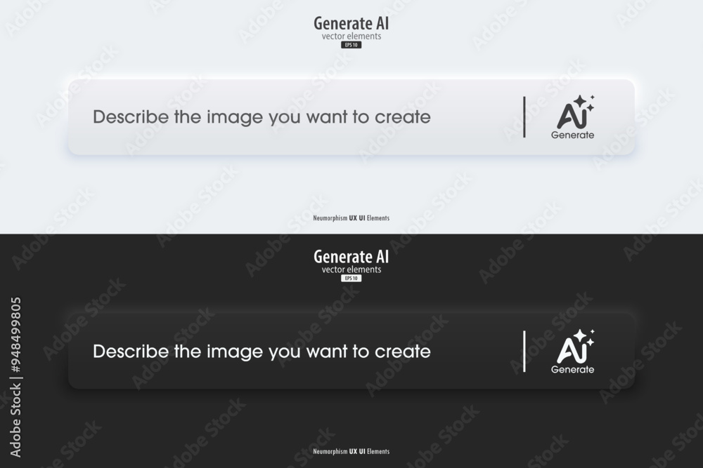 3d Generative Ai Bar As Part Of Ui Ux Design And Web Site Enter Command Text To Generate Ideas