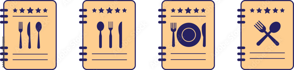 Menu icon. Menu for the restaurant. Menu book sign. Food menu card icon ...