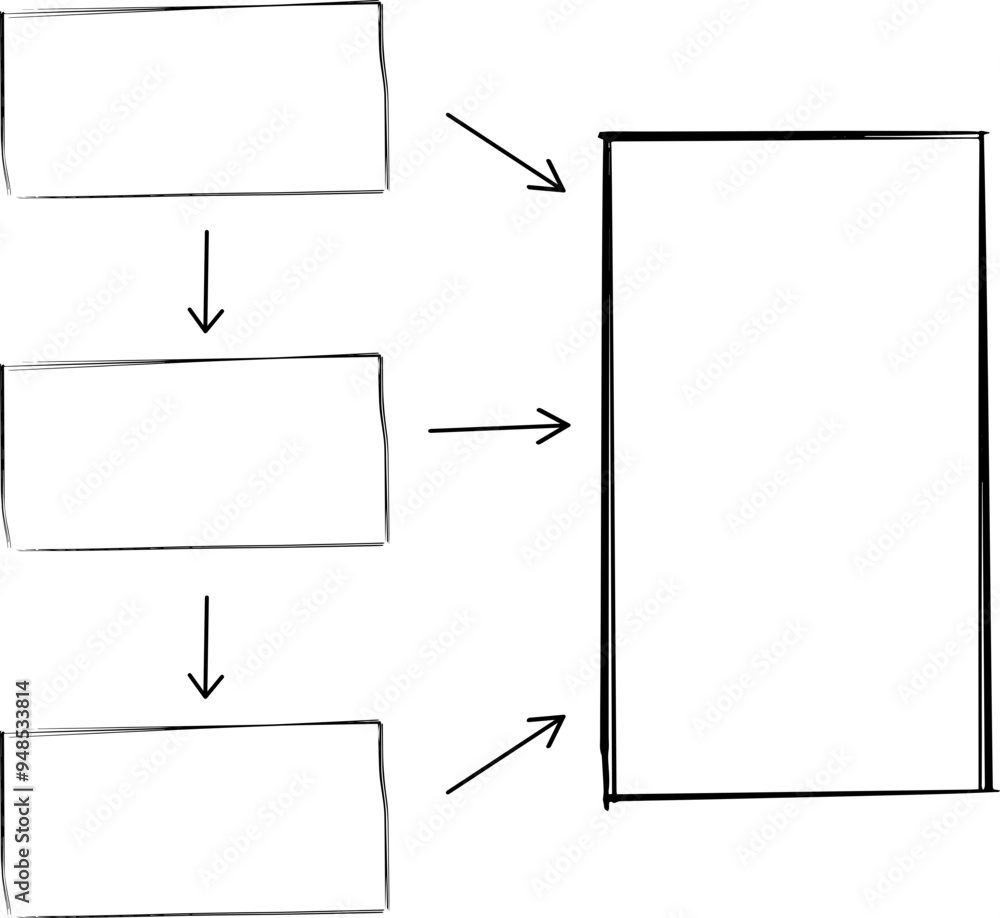 Mind map infographic diagram doodle line free hand drawing. Idea scheme ...