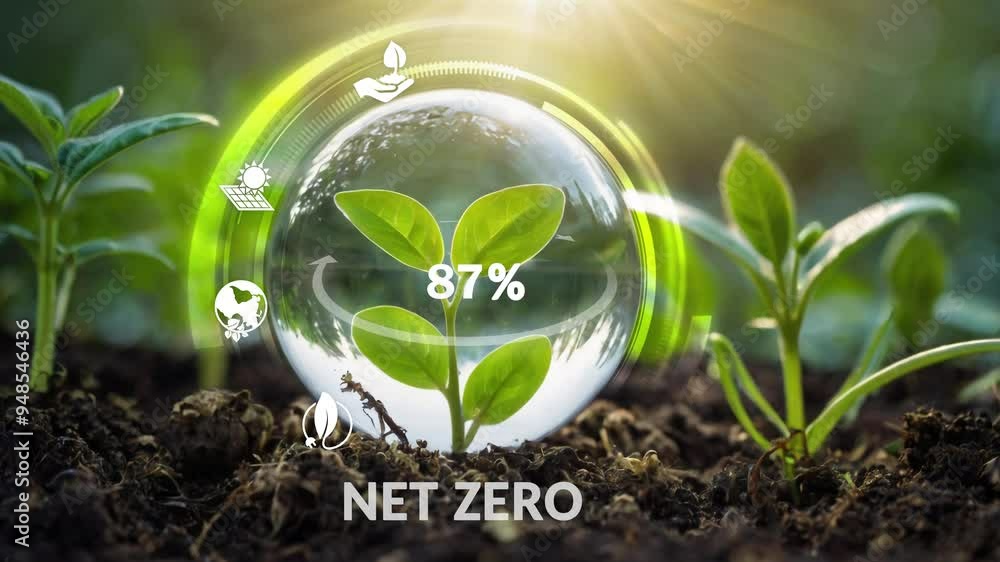 Sustainable business development. Reuse Reduce Recycle symbol.Net zero ...