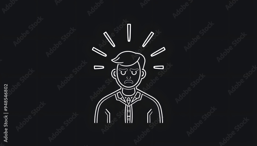 Anger management black line icon. Process of learning to recognize ...