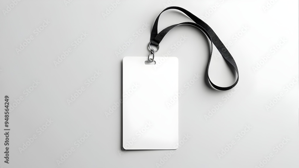 Blank white name tag badge identification conference card for ...