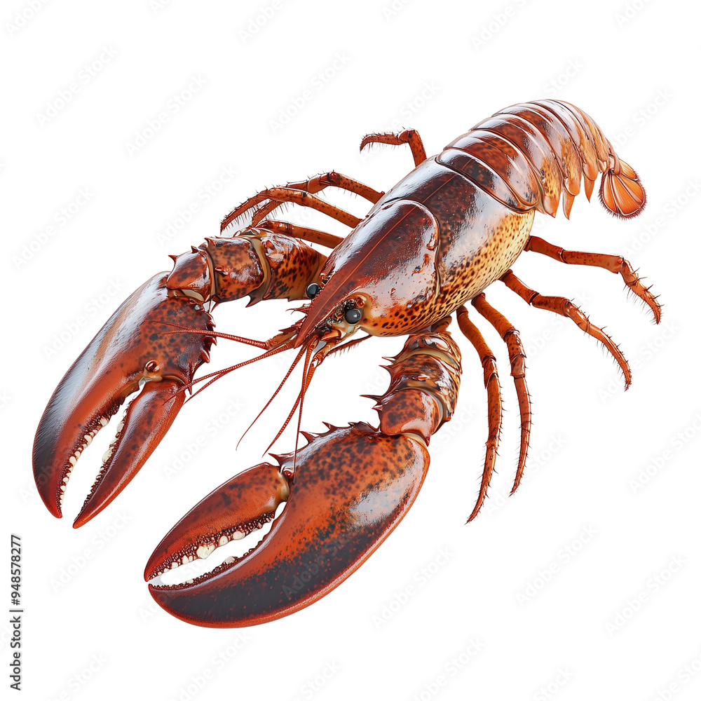 A highly detailed and realistic illustration of a lobster showcasing ...