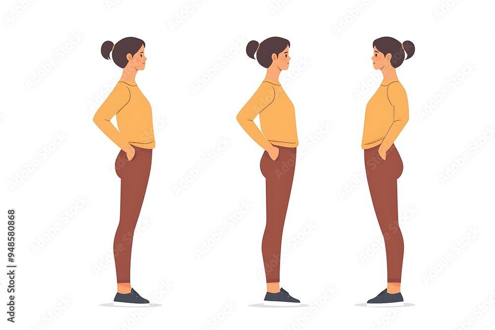 Minimalistic Side View Vector Illustration of Figure in Side Profile ...