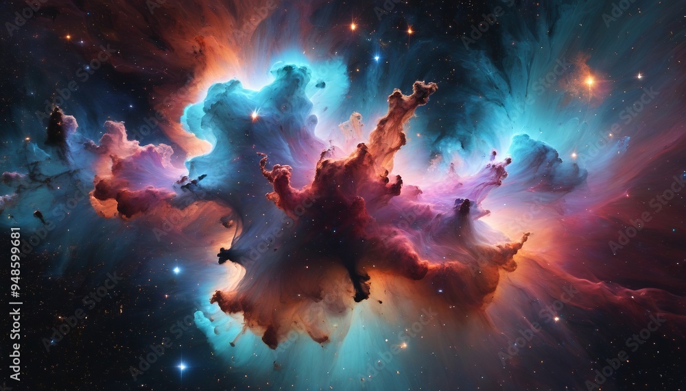 A mesmerizing slow-motion capture of a nebula forming, with colorful ...