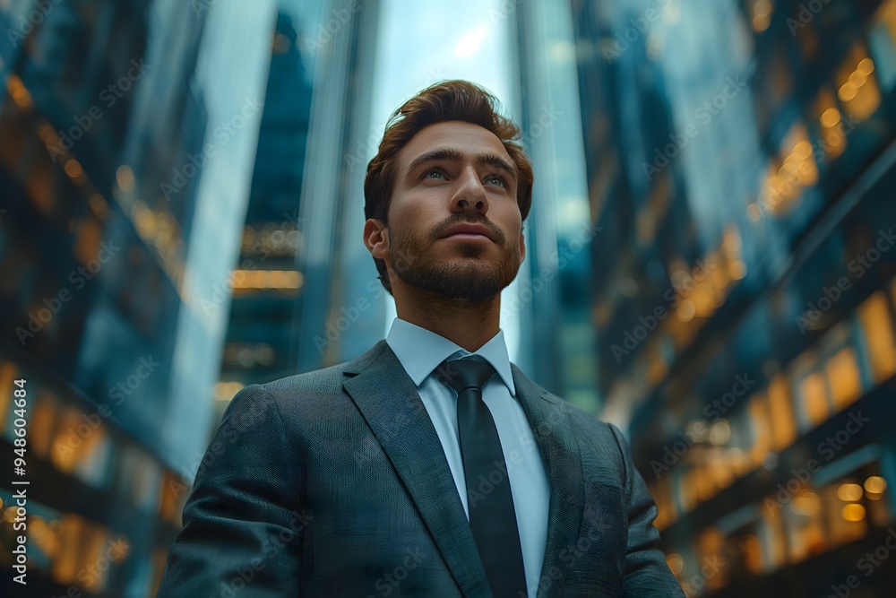 Well-groomed, rich latin young man in full height in an expensive suit ...