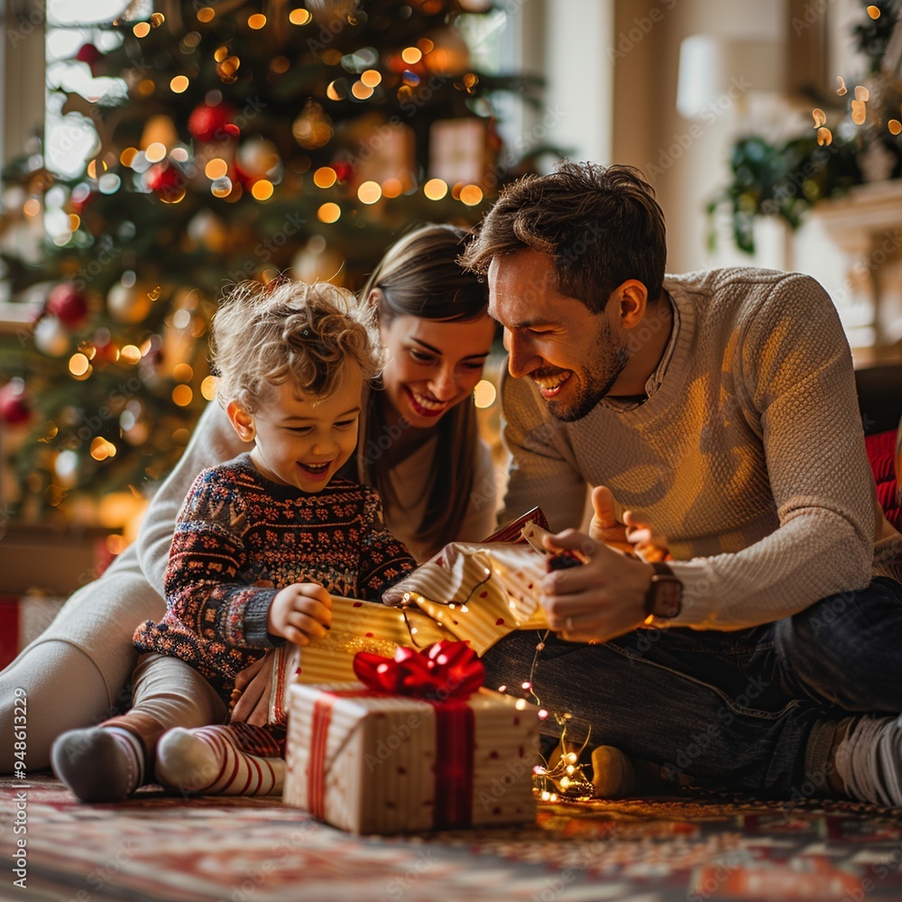 This heartwarming scene captures a delighted family celebrating ...