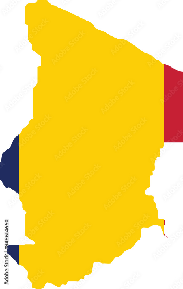 Chad Flag in Map, Chad Map with Flag, Country Map, Chad Map with Flag ...