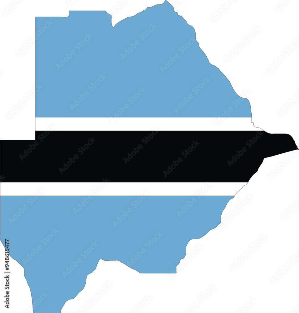 Botswana Flag in Map, Botswana Map with Flag, Country Map, Botswana Map with Flag, Nation Flag ...
