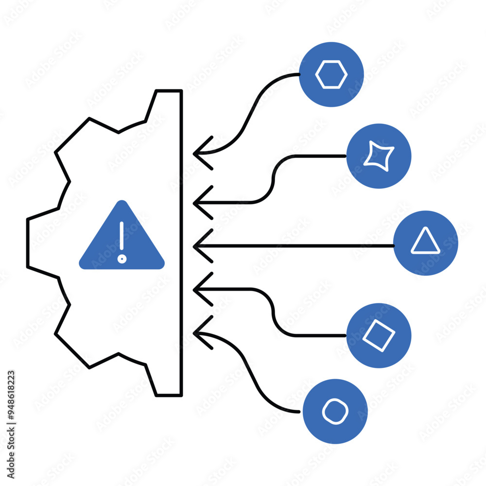 Problem Categorization Icon Design. Represents Issue Classification, Risk Management, Problem ...