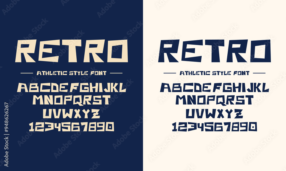 Classic retro college font alphabet. Varsity sport font in western ...