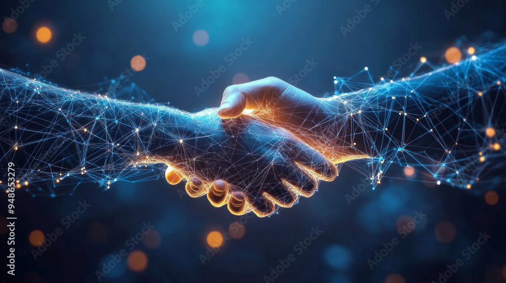 Visualize a business network concept where the focus is on teamwork and ...