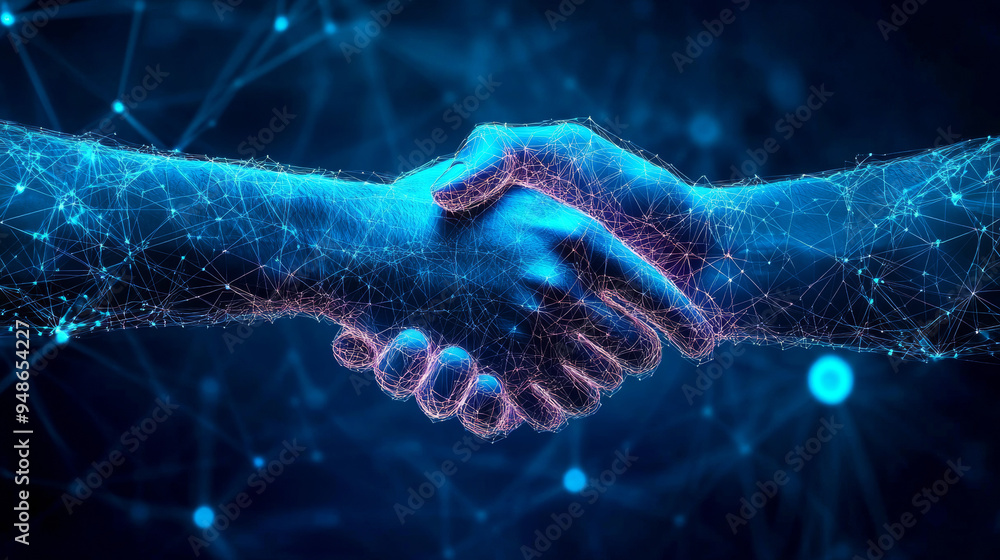 Visualize a business network concept where the focus is on teamwork and ...