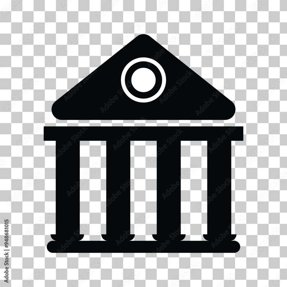 Bank vector icon symbol. Filled flat Bank icon for computer and mobile ...
