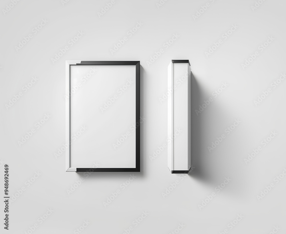 Blank cassette tape box design mockup, isolated, profile side view ...