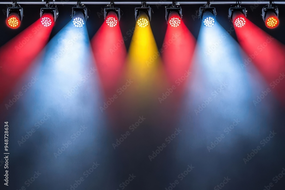 Dynamic stage lights with strobe effects and vibrant colors, perfect ...