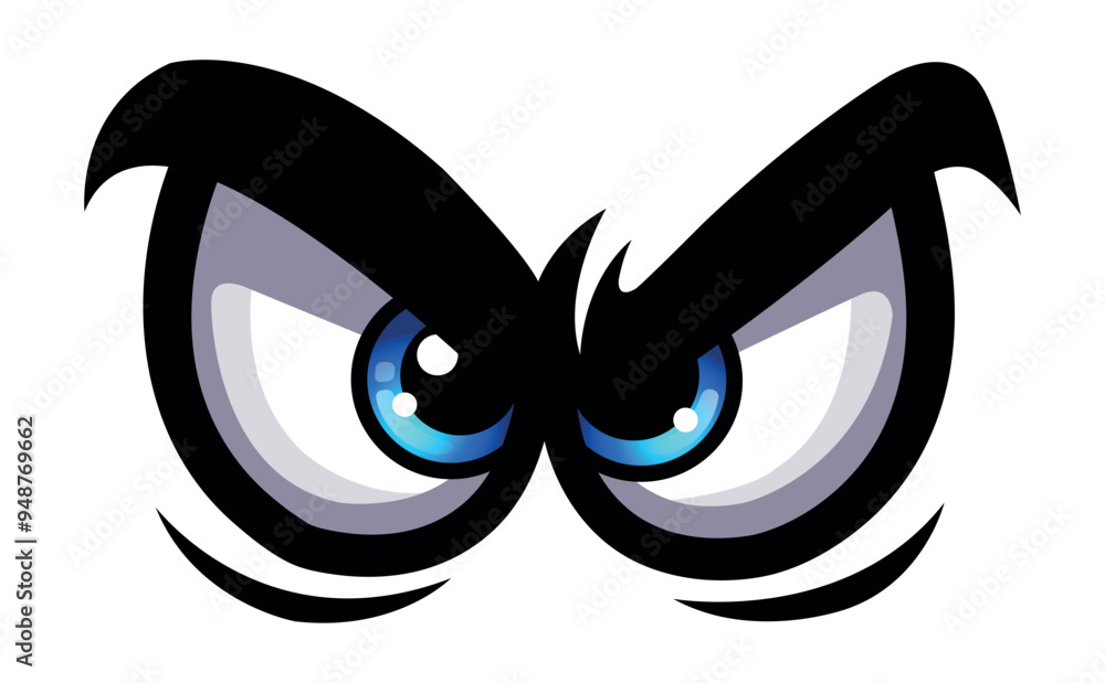 Cartoon eyes vector graphic angry comic emotion car decal evil face ...