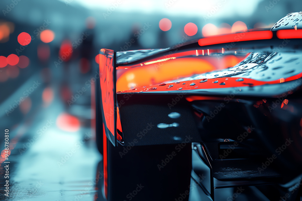 Closeup of an F1 car s rear wing, showcasing its role in generating ...