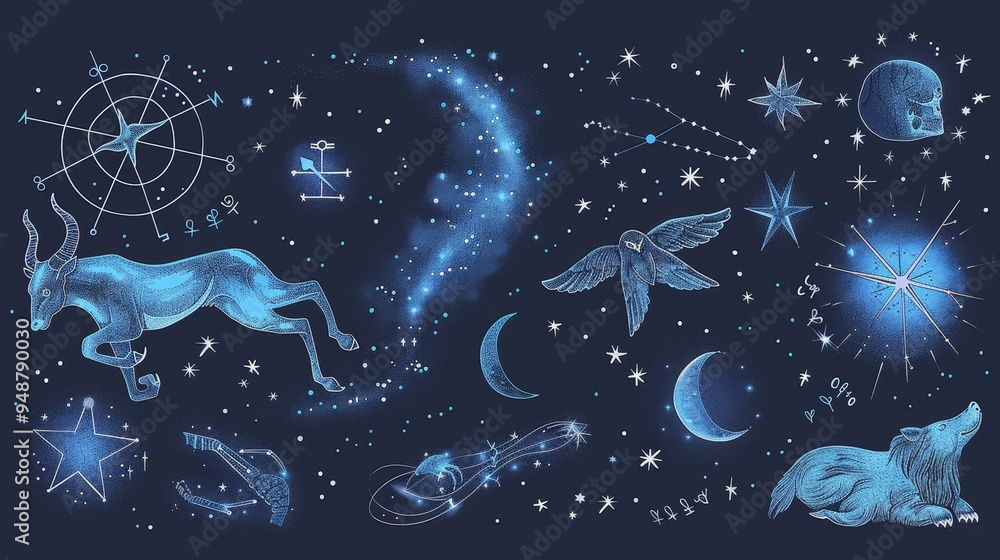 Collection of zodiac signs explore the astrological horoscope symbols ...