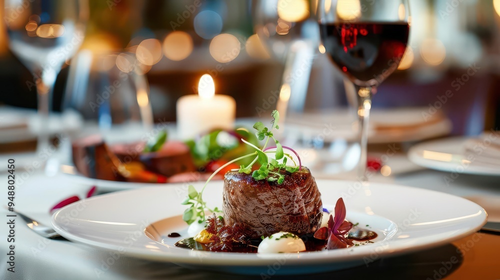 opulent dining experience in highend restaurant exquisite dish ...