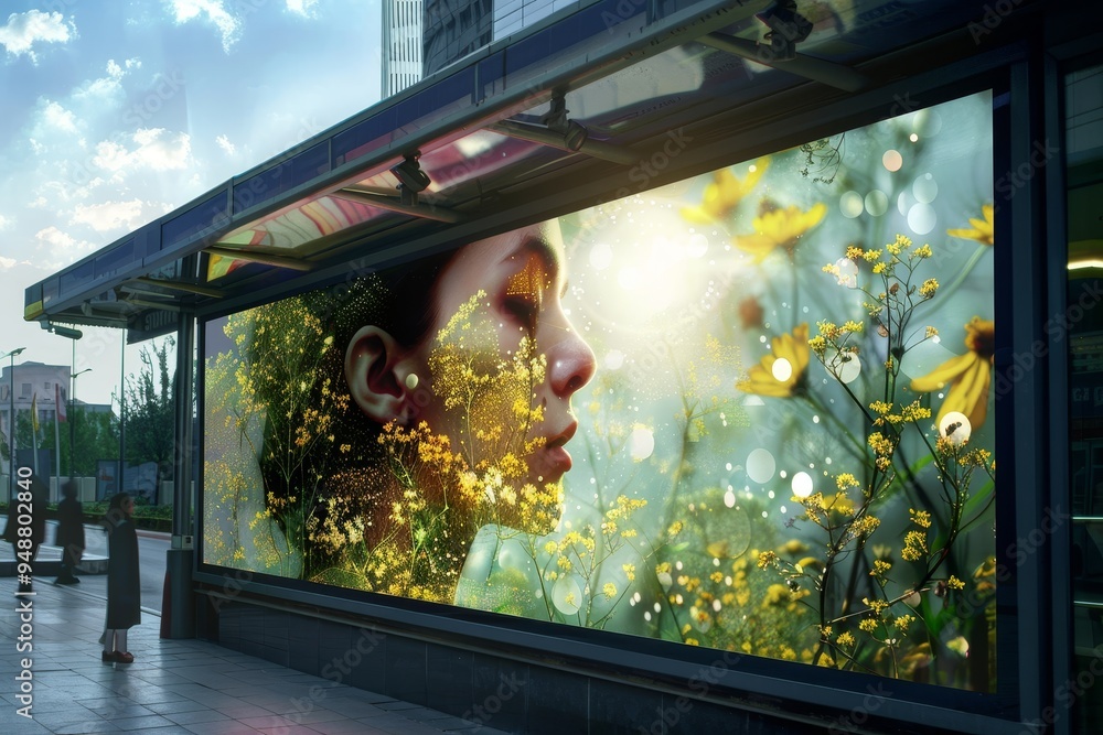 Creative billboard concept with interactive elements, engaging viewers ...