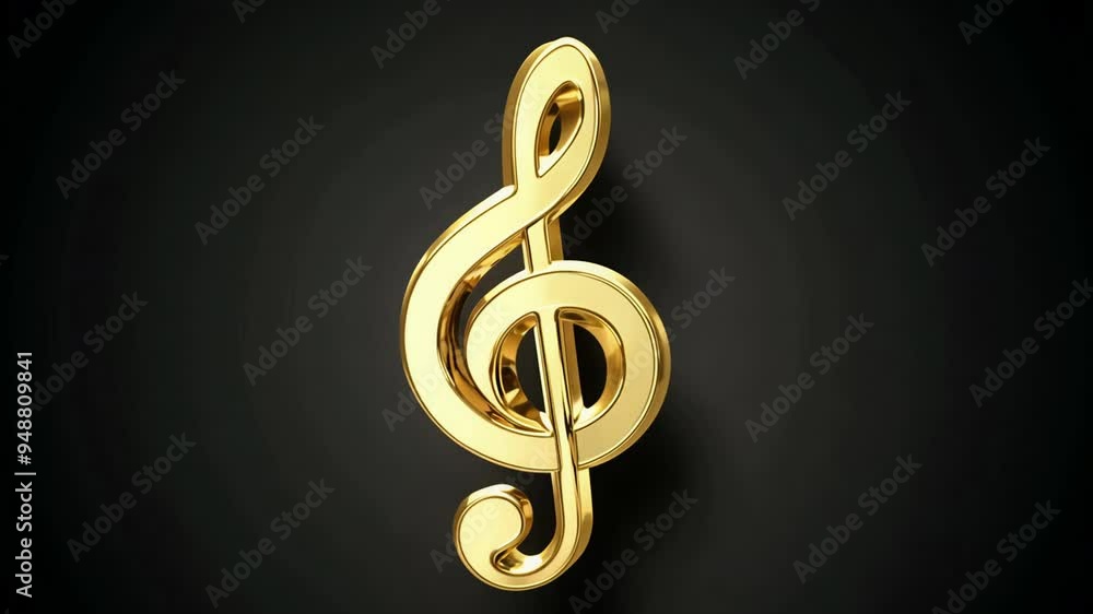 The golden treble clef embodies musical elegance and history ...