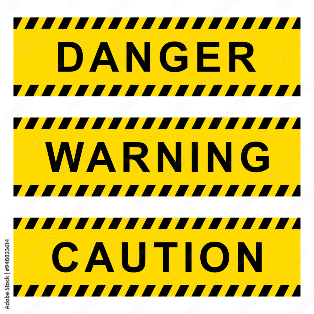 Danger, Warning, and Caution Signs - Vector Illustration. Editable and ...