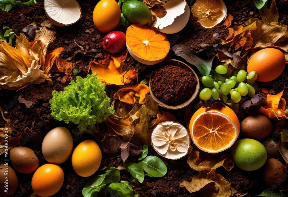 vibrant food scraps transformed into nutrient rich compost showcasing ...