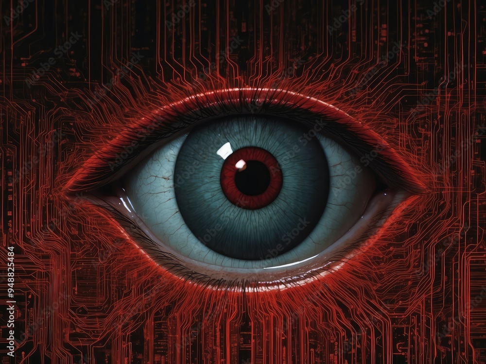 close-up of dirty , scary face and red eyes in mud.,demon eye,Eye ...