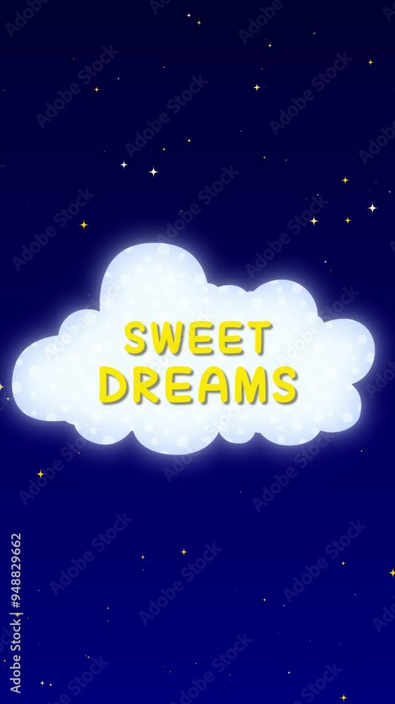 sweet dreams text on cloud and starry night, lullaby and nursery rhyme ...