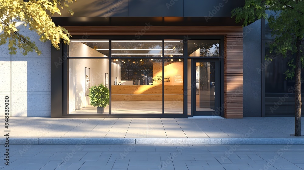 visualization of a storefront showcasing modern. A modern storefront ...