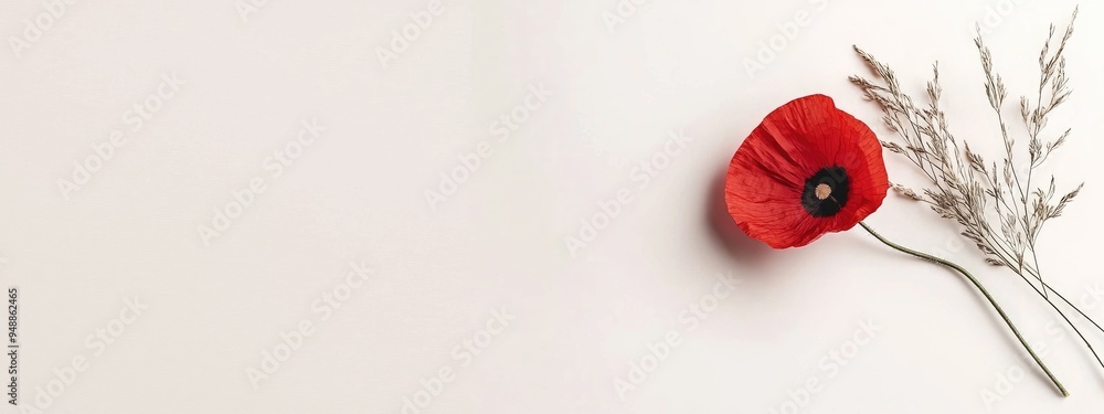 Remembrance banner: design showcasing the poppy symbol for Poppy Day ...