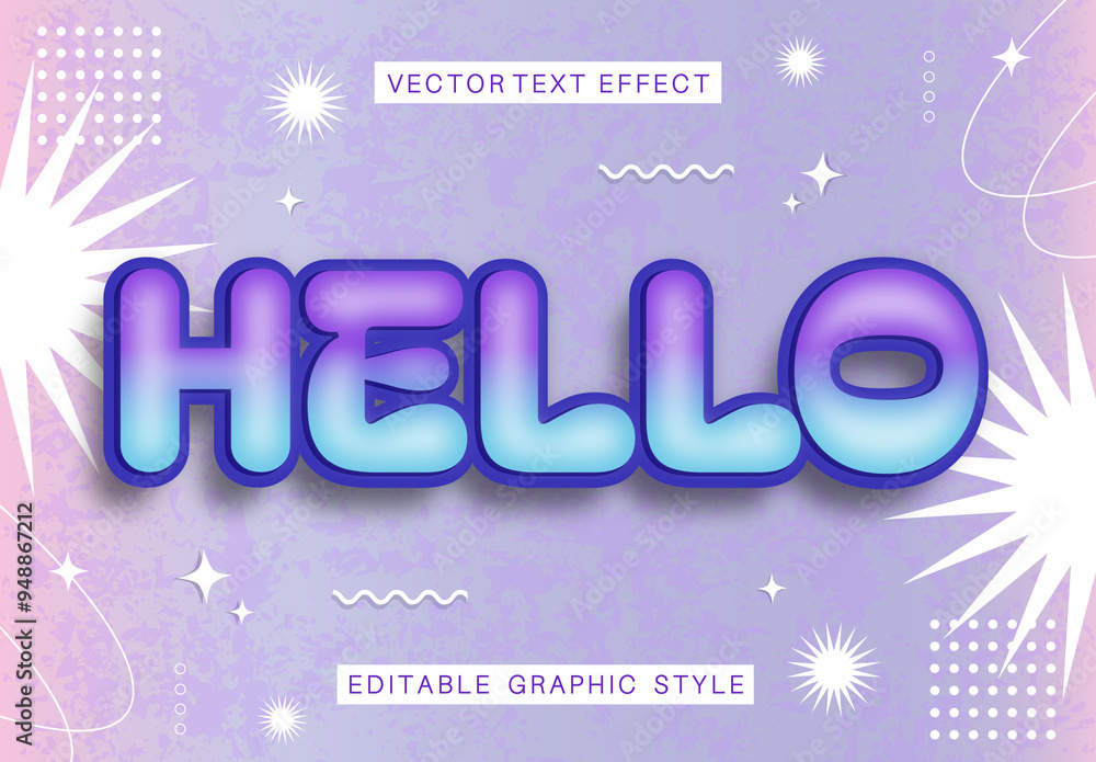 Purple and Blue Gradient Layered Text Effect Stock Template | Adobe Stock
