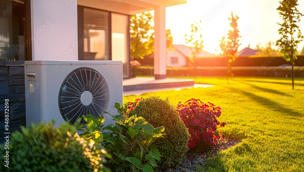 High-efficiency Air Source Heat Pump Installed at a Residential ...